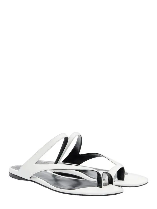 Khaite Aimee Leather Sandals - White