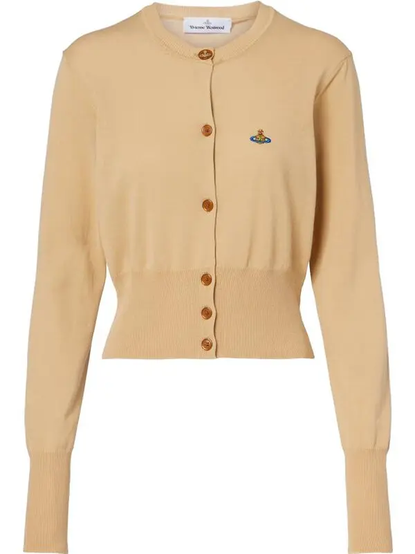 VIVIENNE WESTWOOD Bea Cropped Cotton Cardigan - Beige