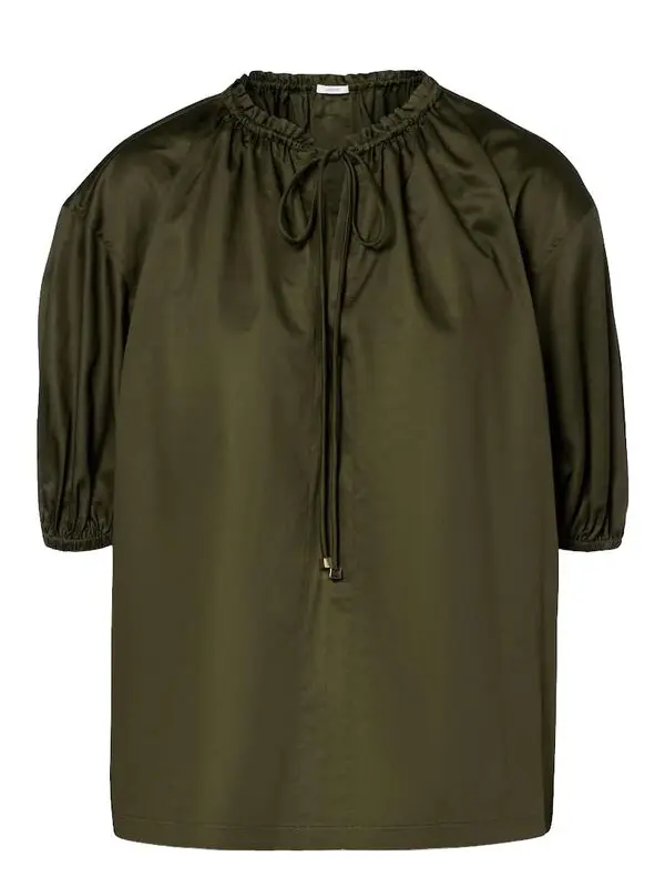 JOSEPH Nador Cotton Poplin Blouse - Green