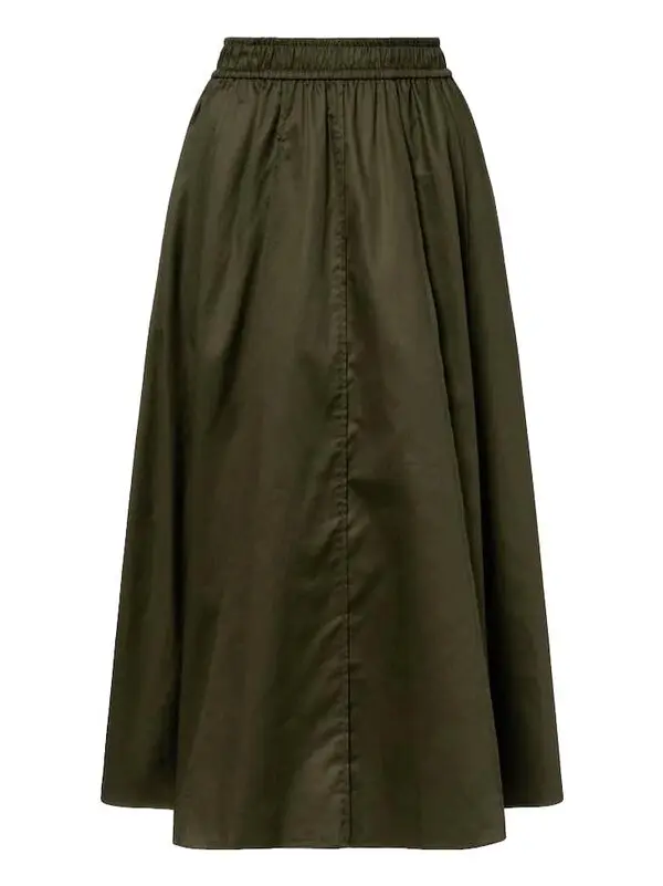 JOSEPH Manar Cotton Poplin Maxi Skirt - Green