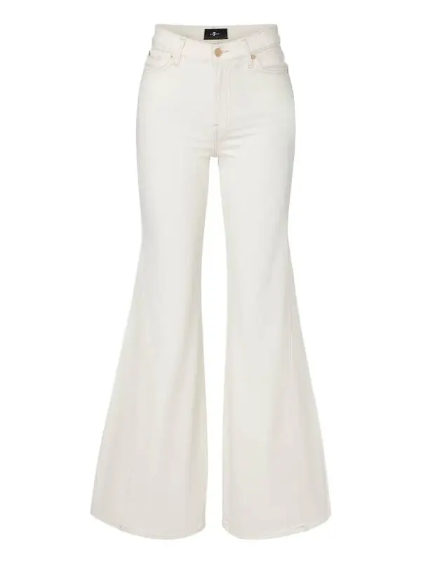 7 For All Mankind Panel Retro Flared Jeans - White