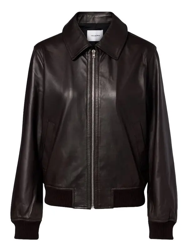 YVES SALOMON Leather Blouson Jacket - Brown