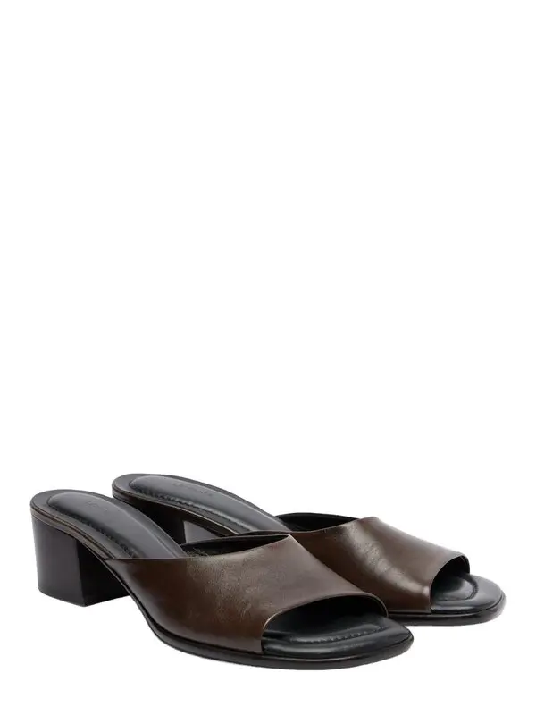 LEMAIRE 55 Leather Mules - Brown