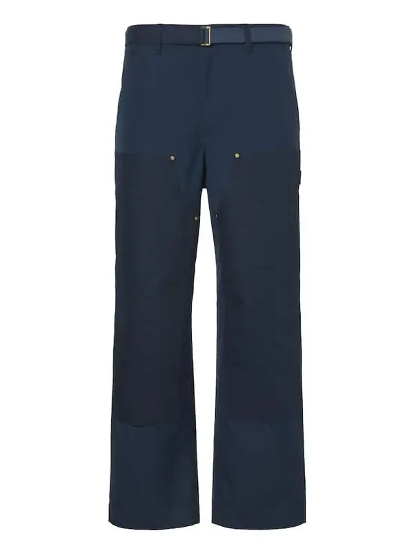 Sacai Belted Wide-leg Pants - Blue