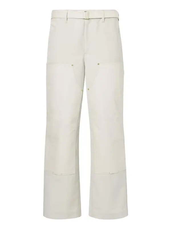 Sacai Belted Wide-leg Pants - White