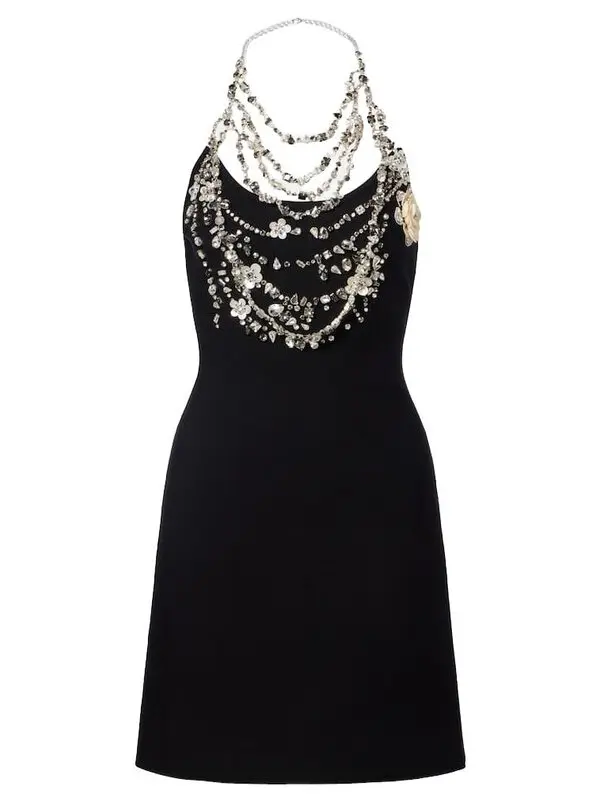 Oscar De La Renta Embellished Minidress - Black