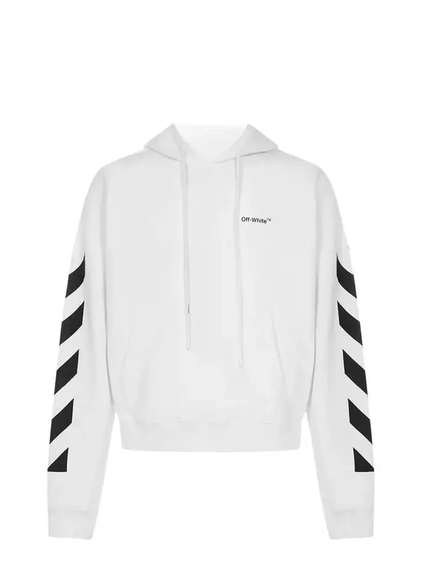 Off-White Diag-stripe Print Hoodie - White