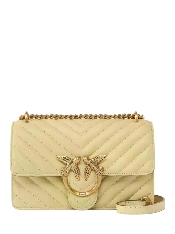 Pinko Mini Love Quilted Shoulder Bag - Neutrals