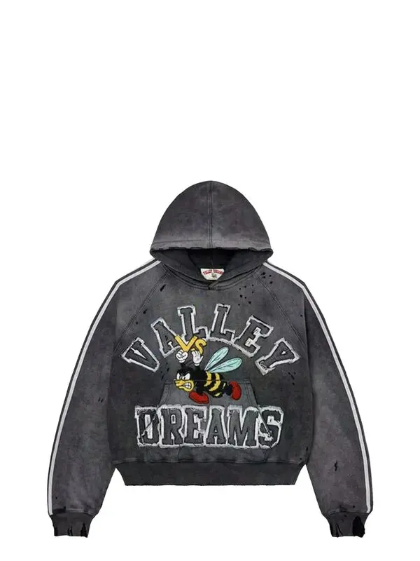 VALE FOREVER Graphic-embroidery Hoodie - Grey