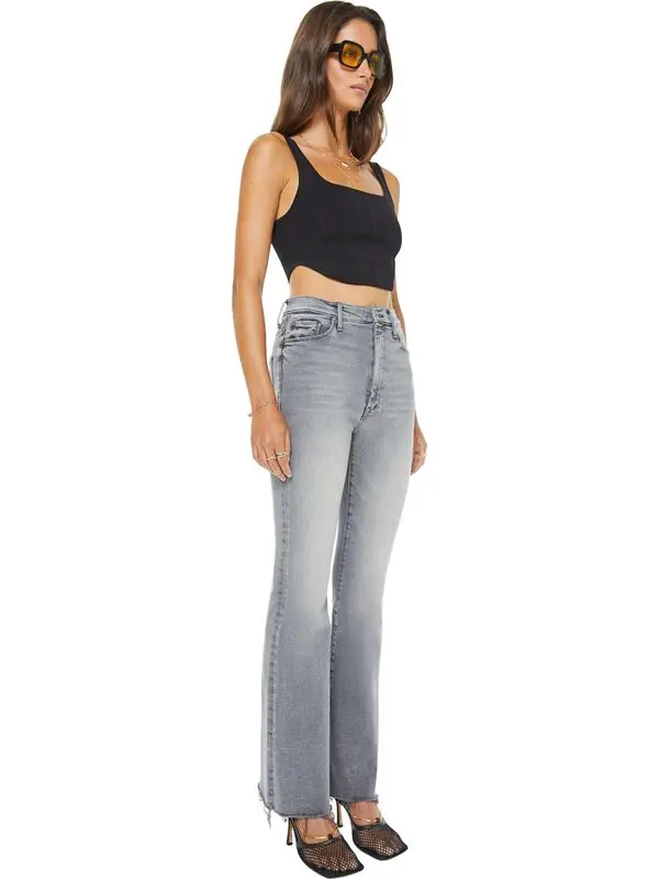 MOTHER High Waisted Weekender Fray Jeans - Grey