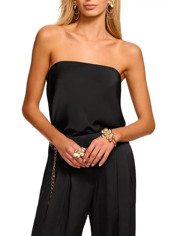 Ramy Brook Ruben Strapless Satin Bodysuit - Black