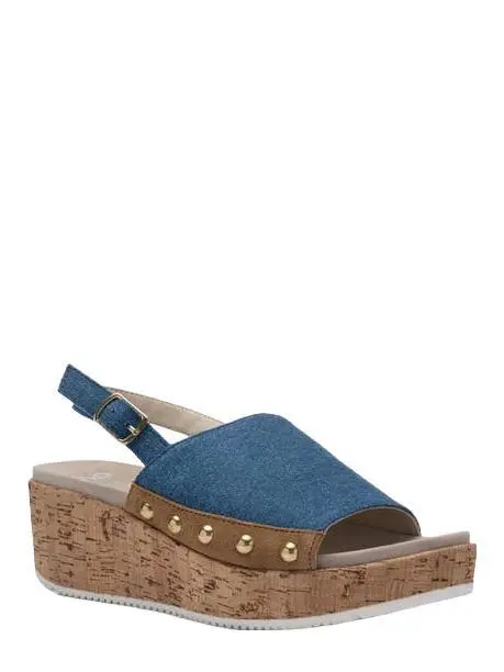ARA Raeis Slingback Wedge - Blue