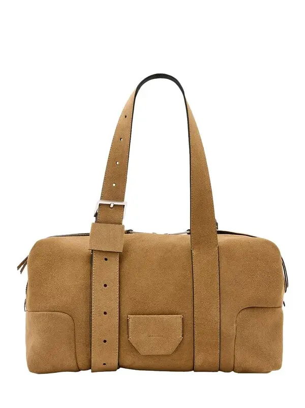 ALLSAINTS Ares Suede Shoulder Bag - Biscuit Brown