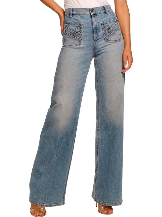 Ramy Brook Heidi Patch Pocket High-waist Wide-leg Jeans - Light Wash