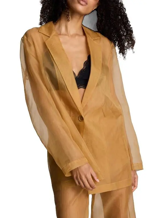 KENNETH COLE One-button Sheer Jacket - Mesquite