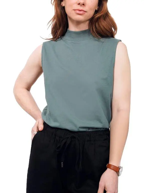 WILDFANG The Everyday Mock Neck Tank - Dark Teal