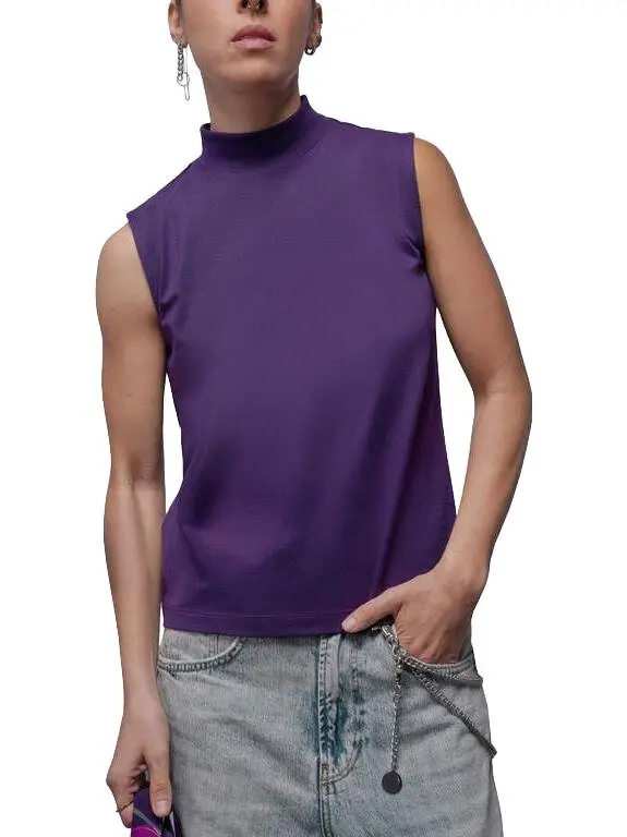 WILDFANG The Everyday Mock Neck Tank - Plum