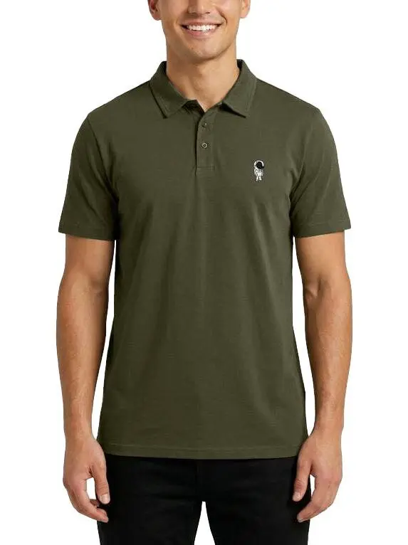 DALIX Astronaut Midweight Short Sleeve Polo Shirt - Army