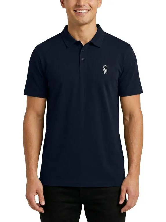 DALIX Astronaut Midweight Short Sleeve Polo Shirt - Navy