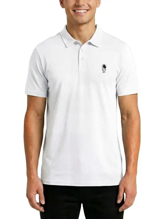 DALIX Astronaut Midweight Short Sleeve Polo Shirt - White