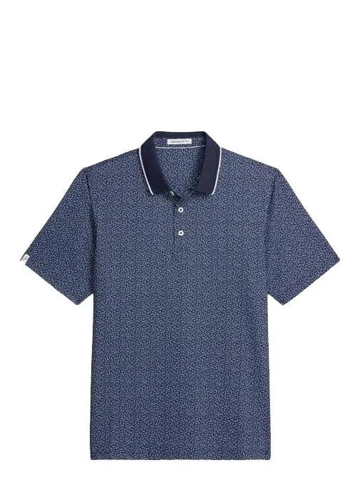 ASHWORTH GOLF Micro Floral Polo - Driver Navy/white/horizon