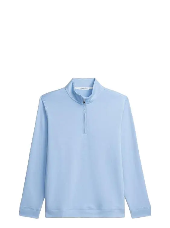 ASHWORTH GOLF Terry Twillback 1/4 Zip Performance Top - Chambray
