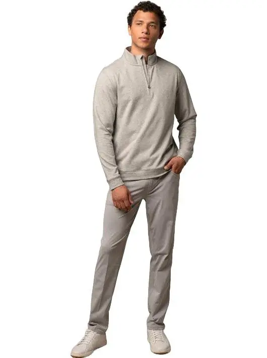 ASHWORTH GOLF Terry Twillback 1/4 Zip Performance Top - Grey Heather