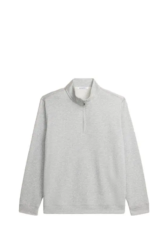 ASHWORTH GOLF Terry Twillback 1/4 Zip Performance Top - Grey Heather