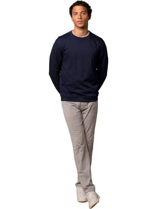 ASHWORTH GOLF Terry Twillback Crewneck - Driver Navy
