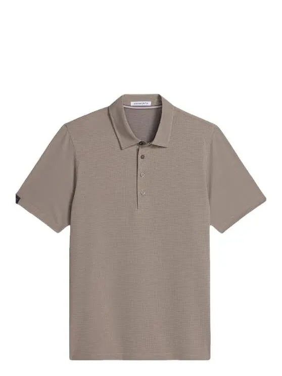 ASHWORTH GOLF Houndstooth Polo - Peyote/asphalt