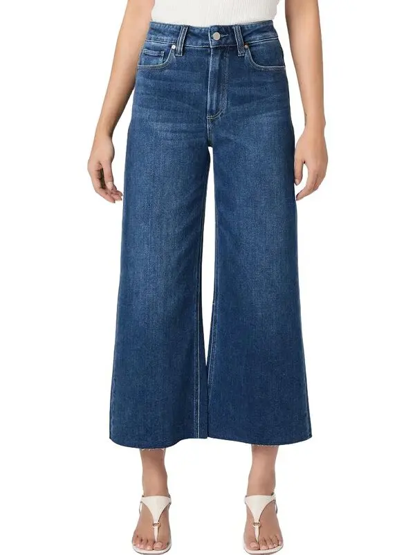 Paige Anessa Raw Hem Wide Leg Jeans - Venetian Breeze
