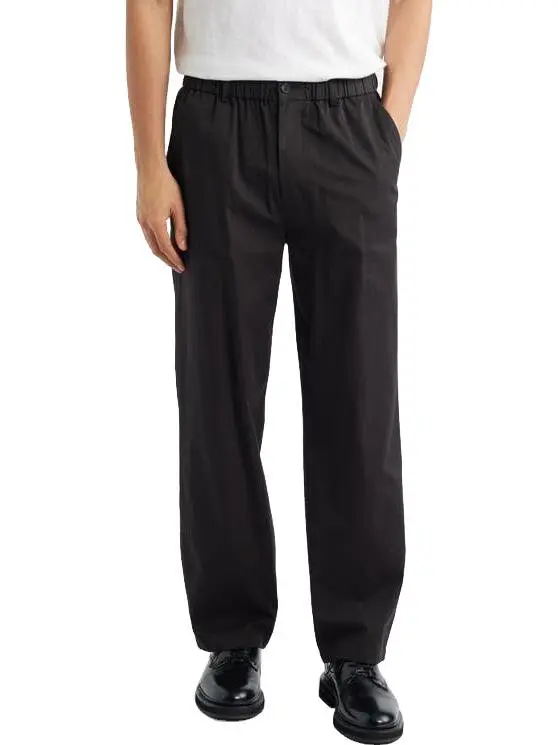 FRAME Relaxed Cotton Trousers - Washed Black