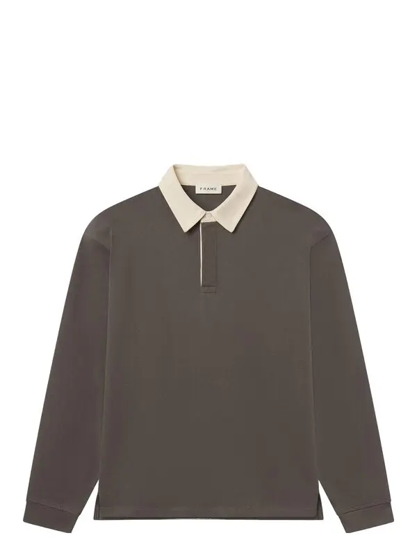 FRAME Cotton Rugby Polo - Grey