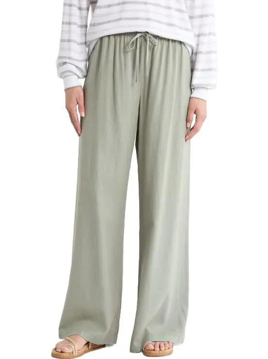 Splendid Valerie Drawstring Wide Leg Pants - Eucalyptus