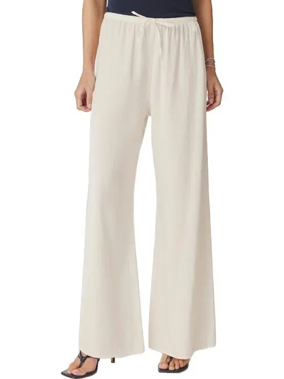 Splendid Valerie Drawstring Wide Leg Pants - Shell White