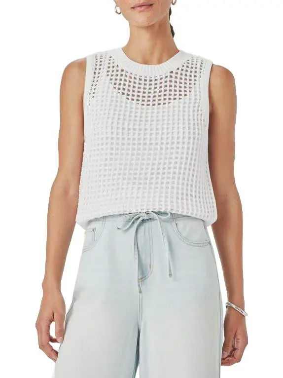 Splendid Camellia Open Knit Sleeveless Sweater - White