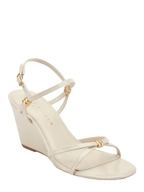 Marc Fisher Faithy Slingback Wedge Sandal - Light Natural