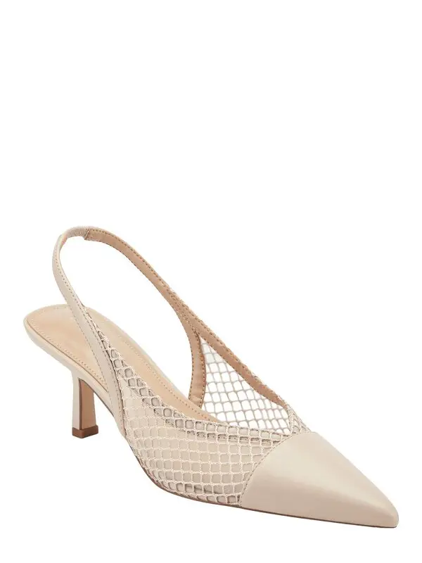 Marc Fisher Gipsi Pointed Toe Slingback Pump - Light Natural