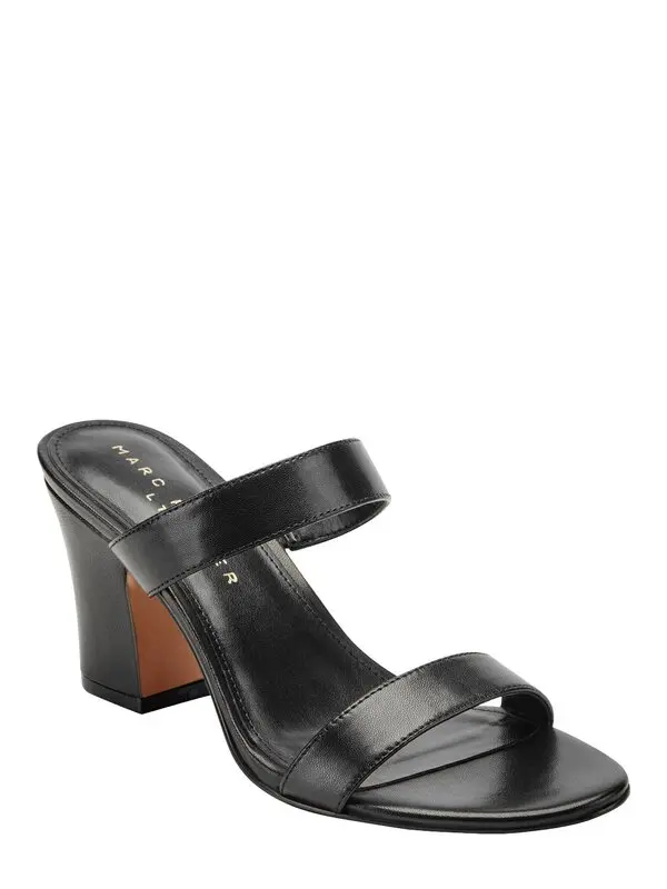 Marc Fisher Jessey Leather Slide Sandal - Black