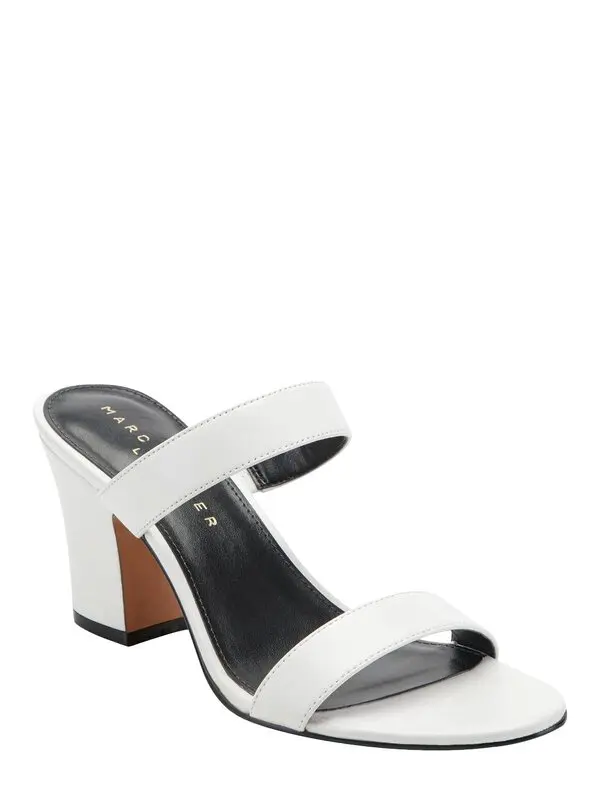 Marc Fisher Jessey Leather Slide Sandal - Ivory