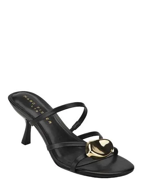 Marc Fisher Natesa Strappy Kitten Heel Sandal - Black
