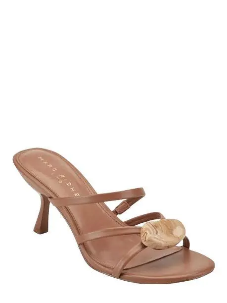 Marc Fisher Natesa Strappy Kitten Heel Sandal - Medium Brown