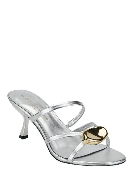 Marc Fisher Natesa Strappy Kitten Heel Sandal - Silver