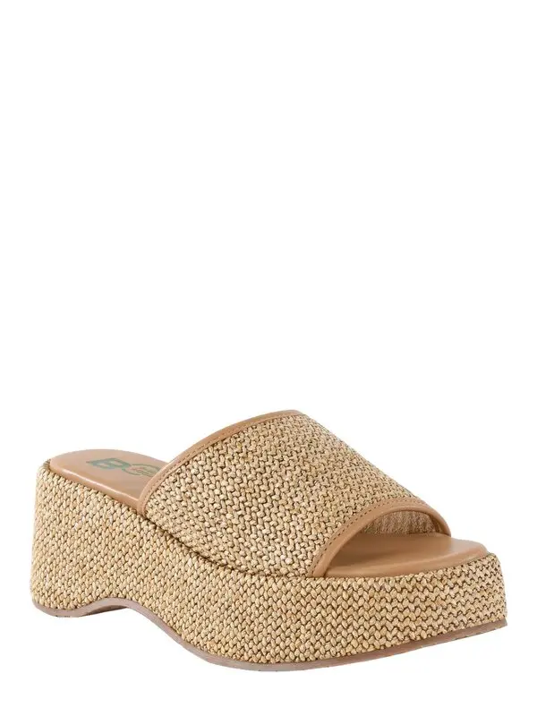 Bc Footwear Platform Wedge Slide Sandal - Natural