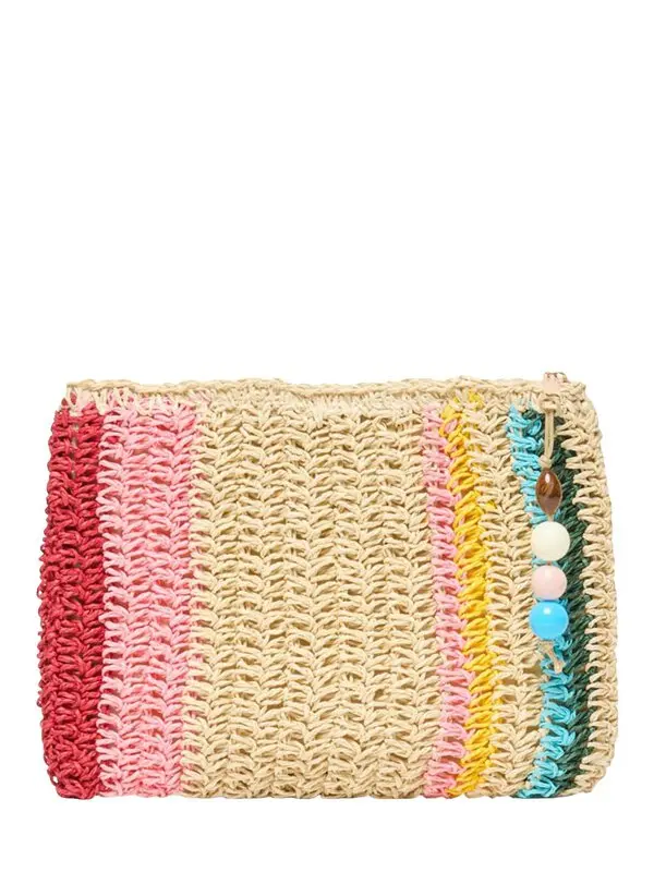 Dolce Vita Astra Raffia Clutch - Multi Pink