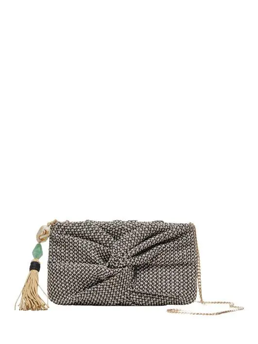 Dolce Vita Elowen Raffia Clutch - Black