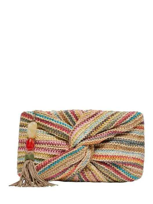 Dolce Vita Elowen Raffia Clutch - Natural Multi