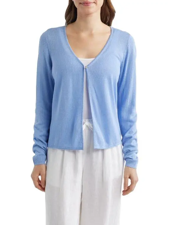 Tommy Bahama Adeline Linen Blend Jersey Cardigan - Grape Pools