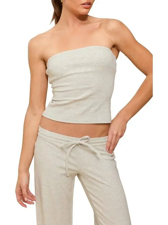 EDIKTED Stretch Cotton Tube Top - Gray-melange