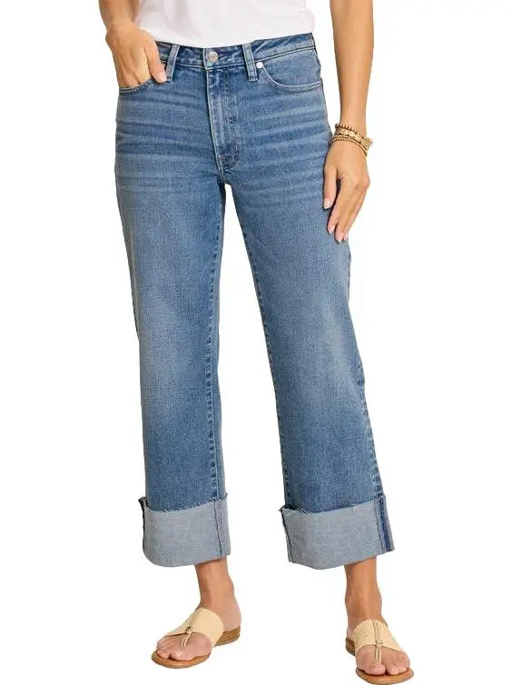 Tommy Bahama Cuffed Relaxed Crop Straight Leg Jeans - Costa Nova Wash